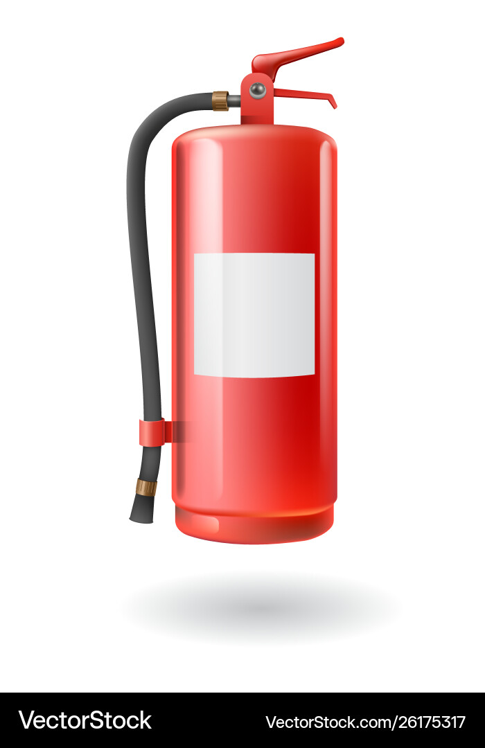 Realistic red fire extinguisher Royalty Free Vector Image