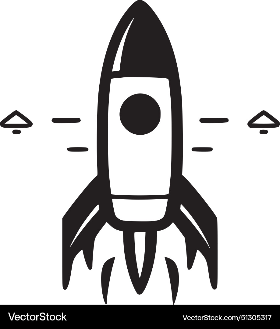 Rocket - minimalist and simple silhouette Vector Image