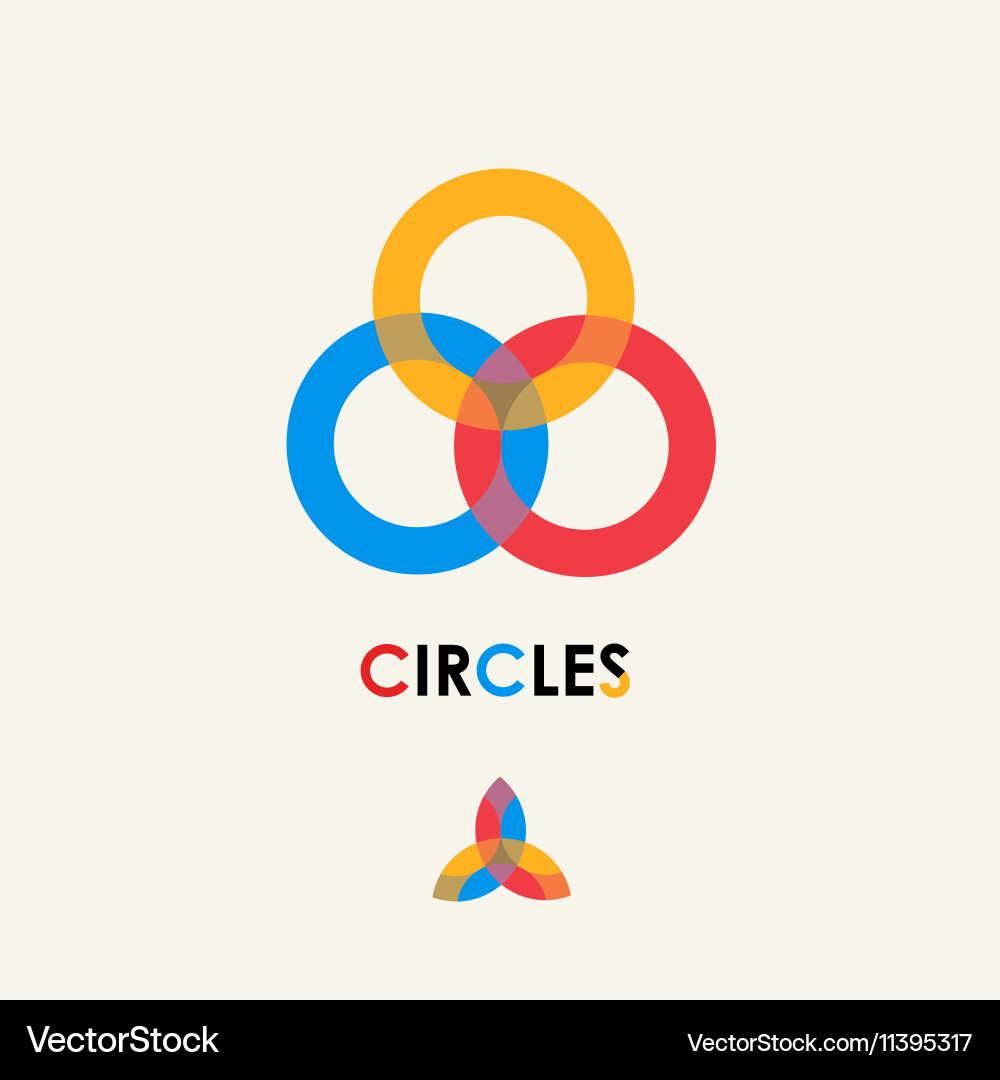 Template for the logo emblem of three Royalty Free Vector