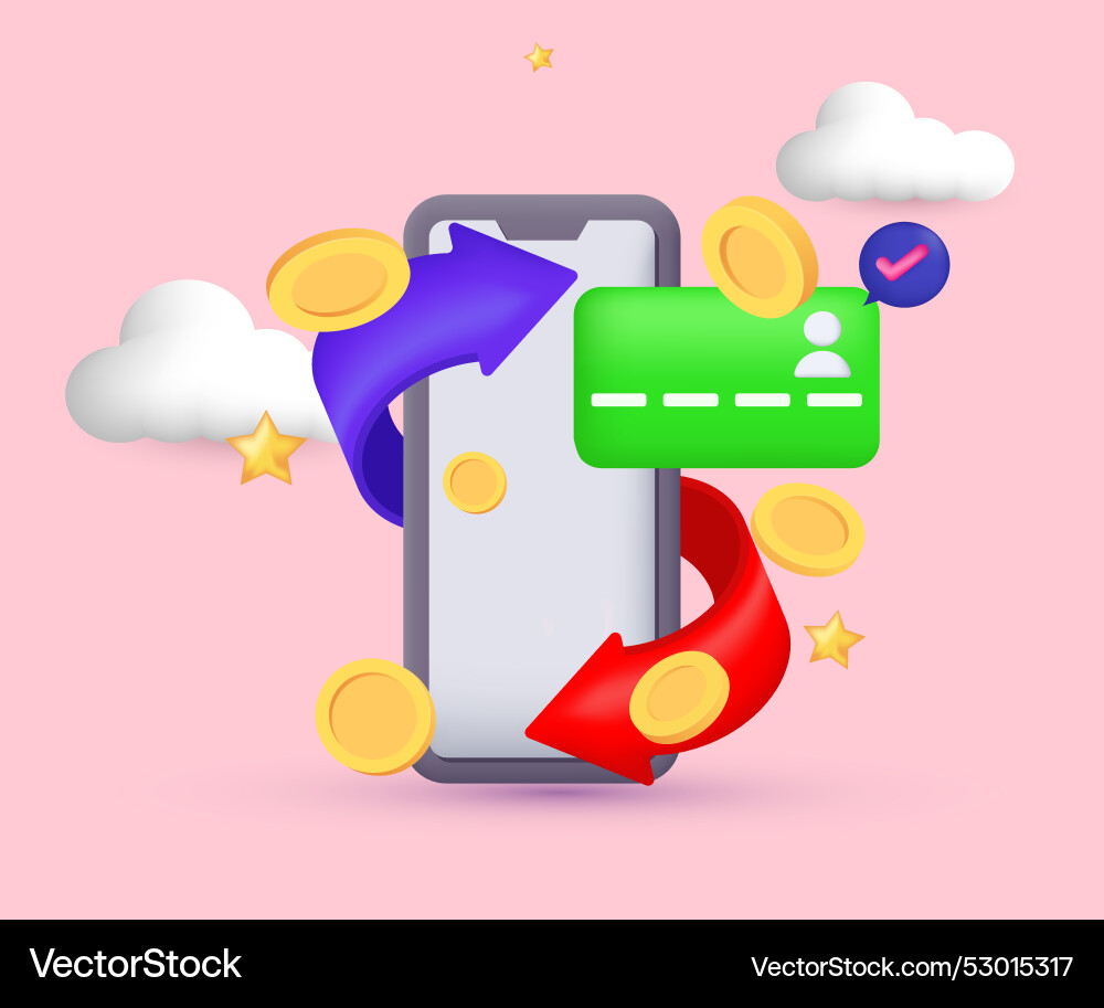 Unique 3d realistic icon cashback money refund Vector Image