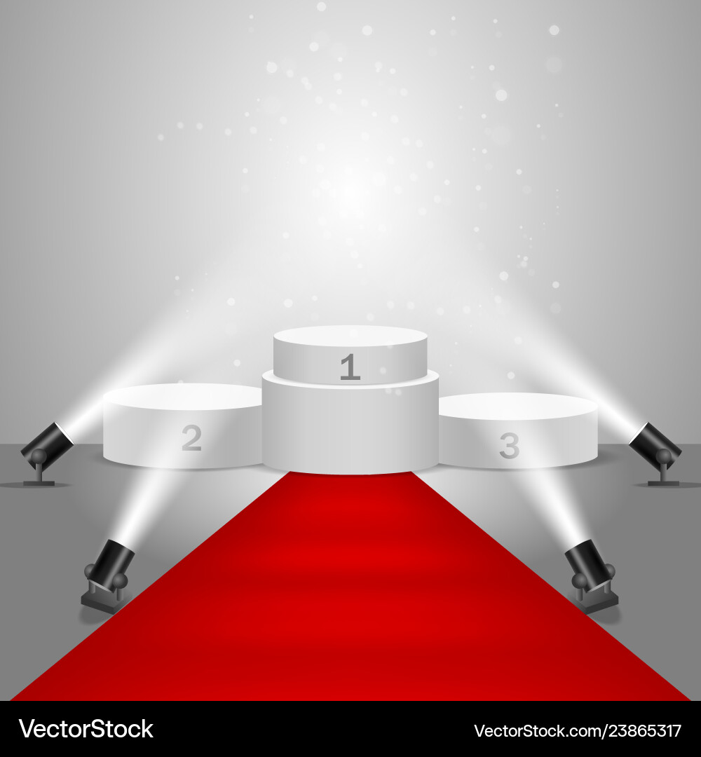 Winner podium for award ceremony realistic Vector Image