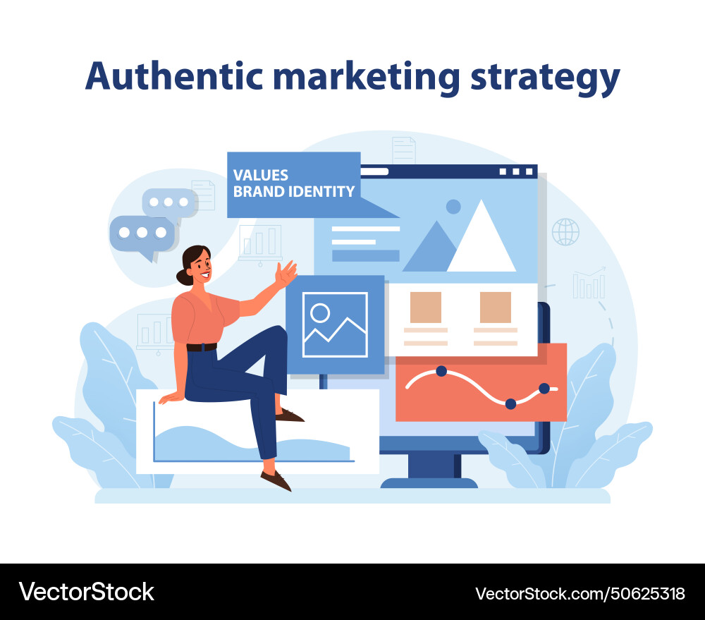 Authentic marketing strategy Royalty Free Vector Image