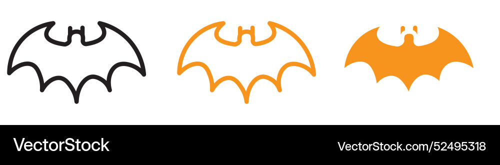 Bat wing icon set gothic and halloween symbols Vector Image