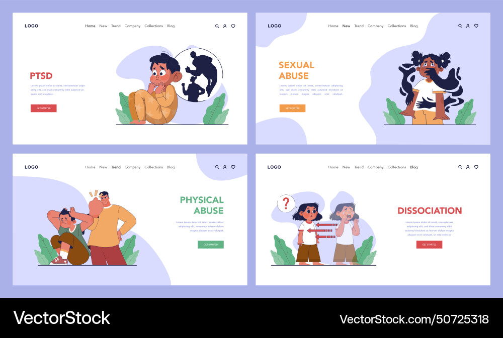 Childhood psychological trauma web banner Vector Image