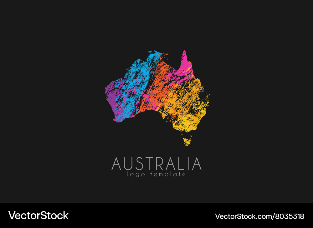 Colorful Australia Logo Royalty Free Vector Image