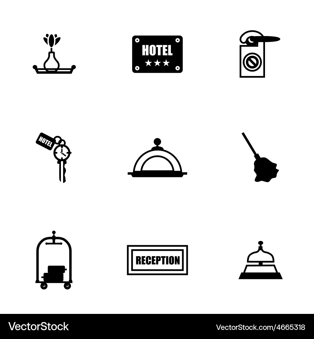 Hotel icon set Royalty Free Vector Image - VectorStock