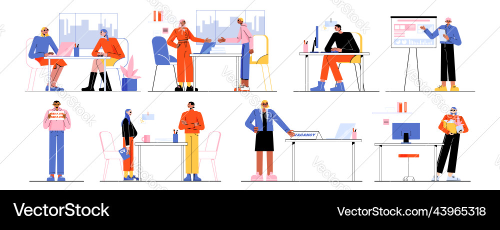 Job vacancy and recruitment concept Royalty Free Vector