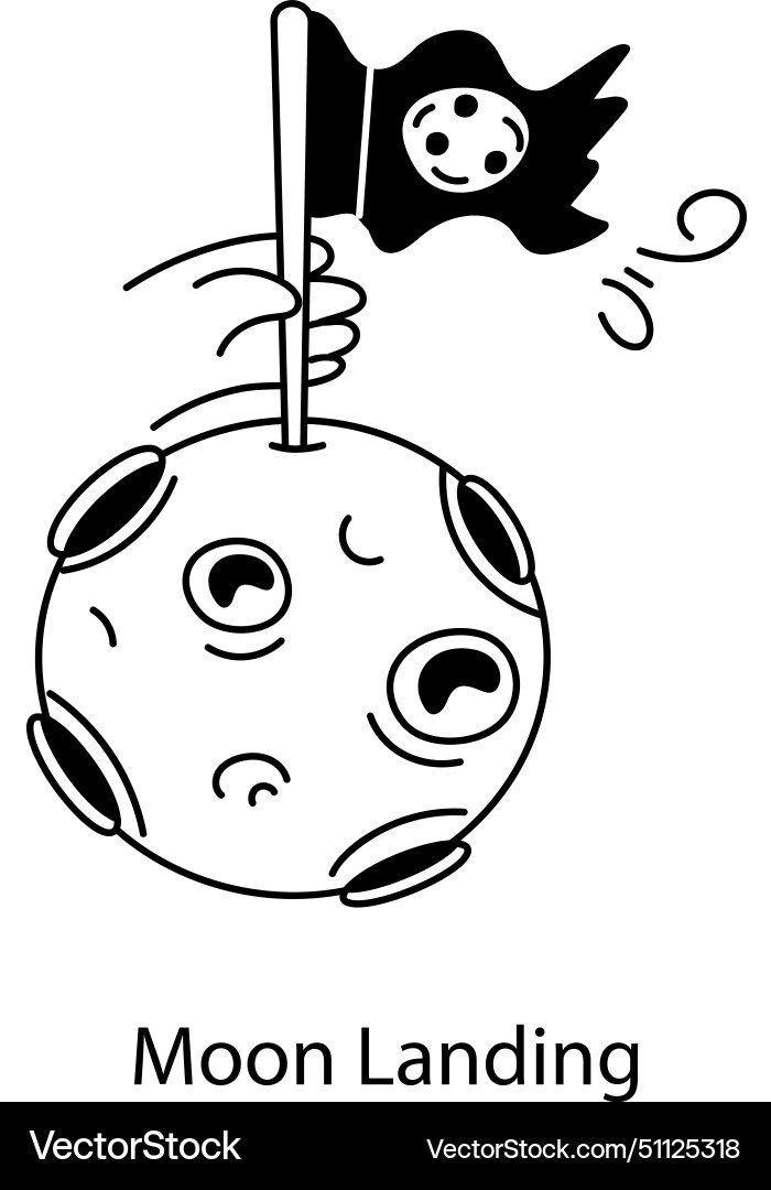 Moon landing Royalty Free Vector Image - VectorStock