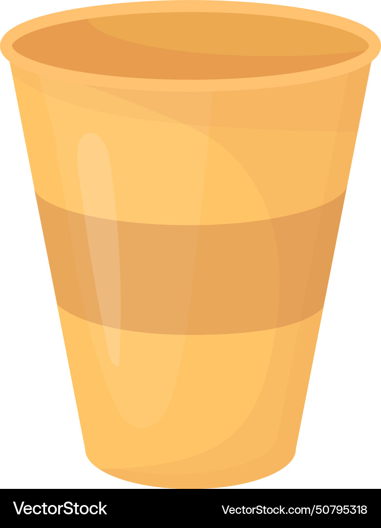 Plastic cup cartoon icon disposable drink Vector Image