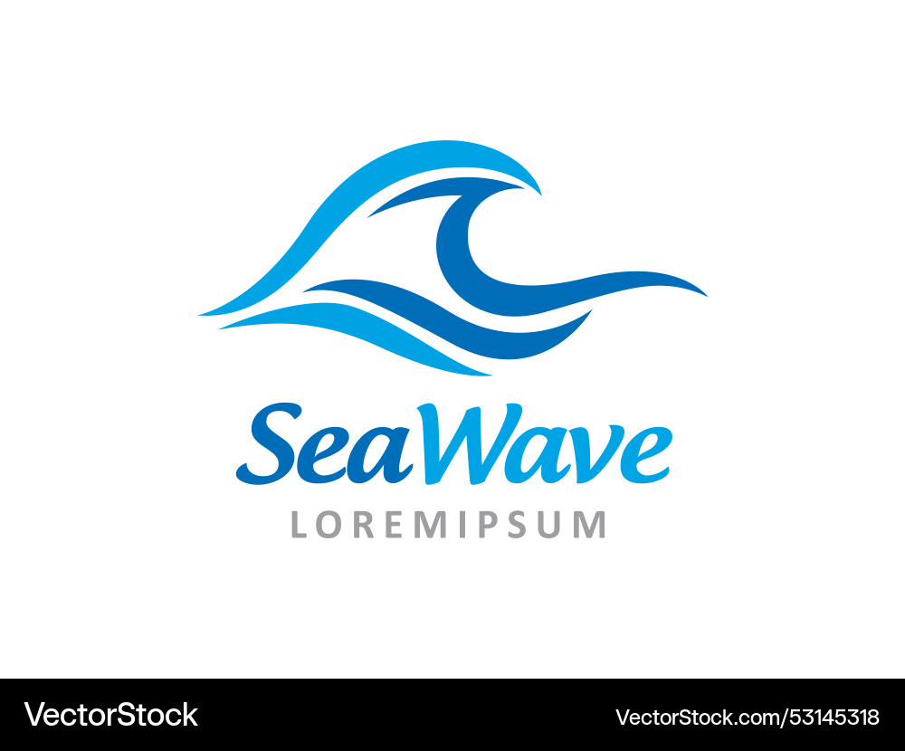Sea wave logo symbol or icon template Royalty Free Vector