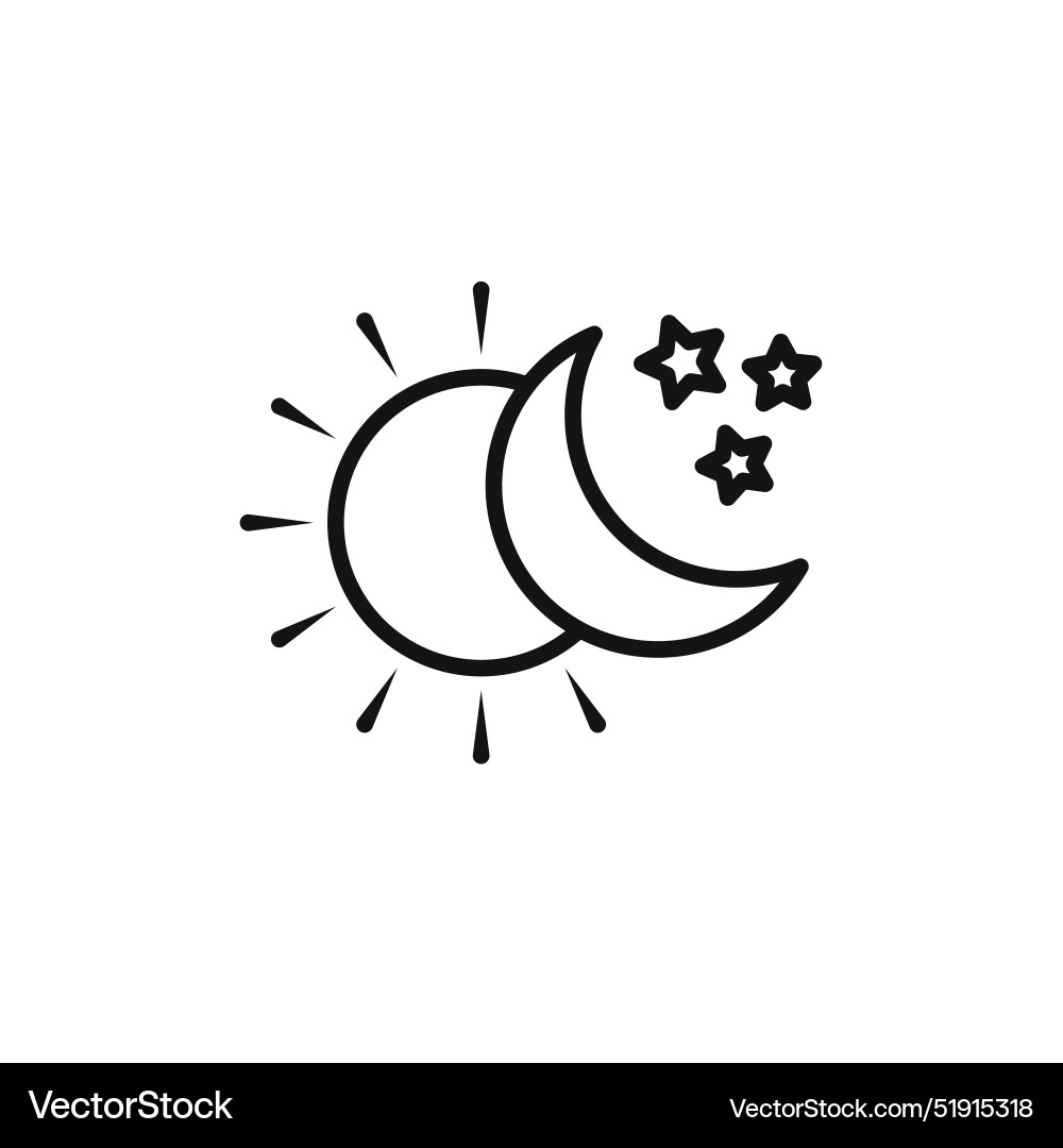 Sun and moon icon set collection for web Vector Image