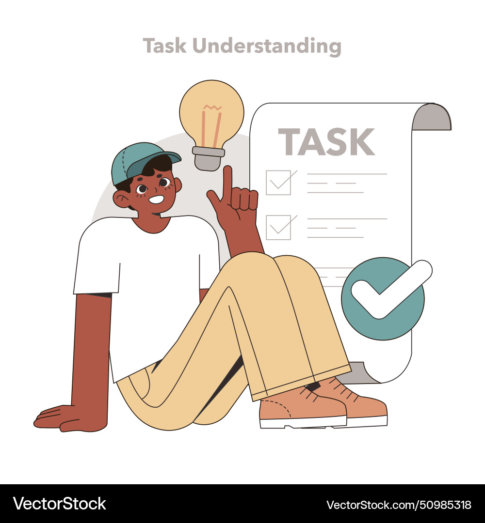Task understanding concept Royalty Free Vector Image