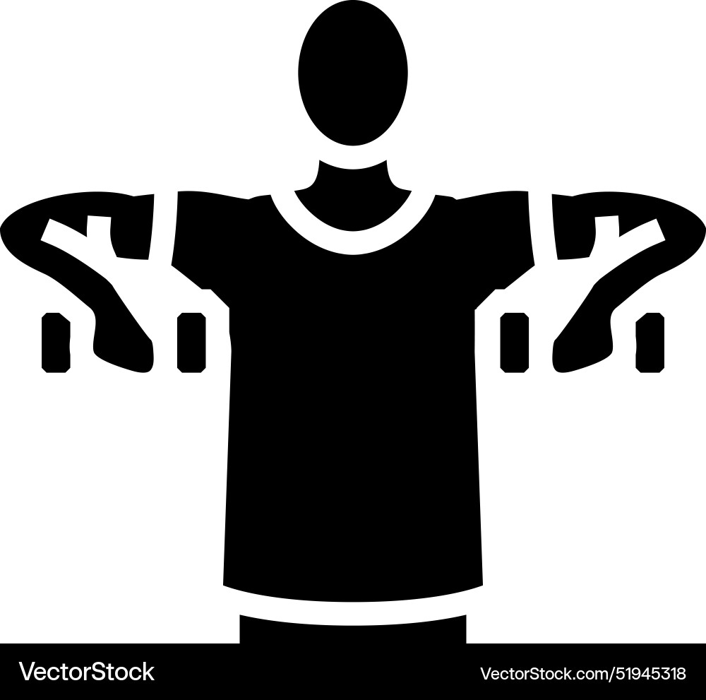 Upright rows arm fitness exercise glyph icon Vector Image