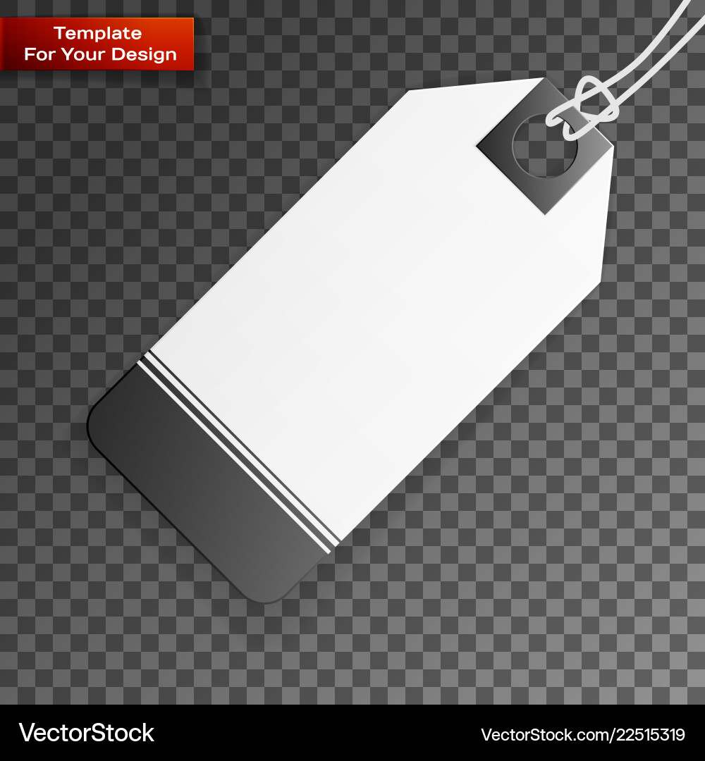 Blank price tag isolated on transparent background