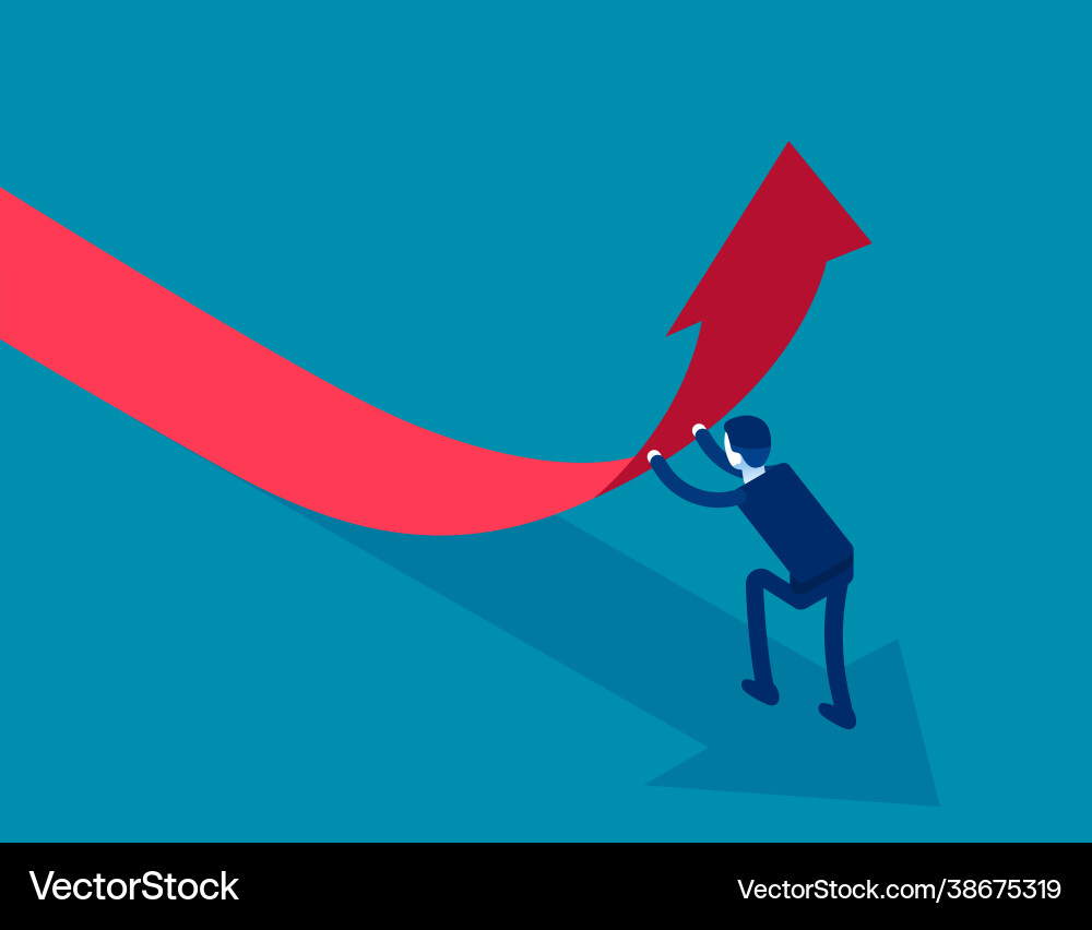Change direction arrow improvement Royalty Free Vector Image
