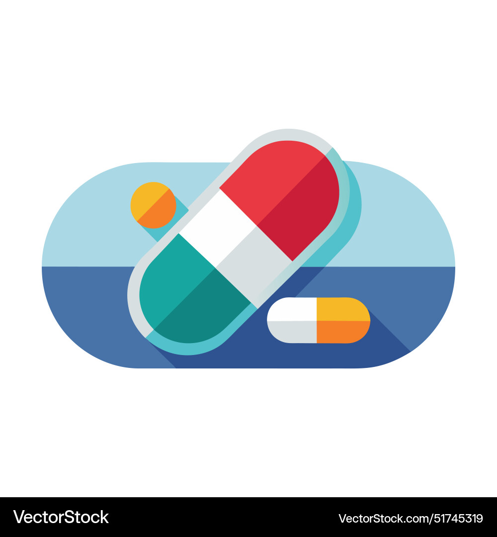 Drugs flat on white background Royalty Free Vector Image