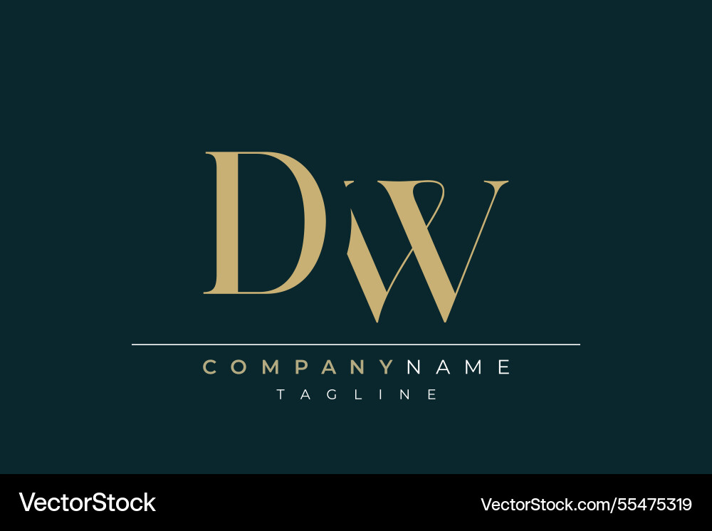 Dw abstract logo design Royalty Free Vector Image