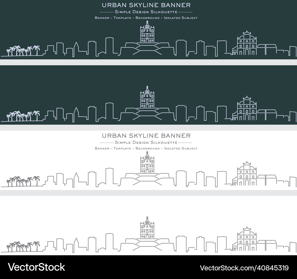 Goa single line skyline profile banner Royalty Free Vector