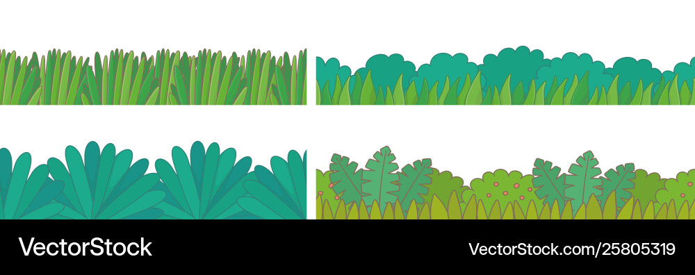 Green grass borders set Royalty Free Vector Image