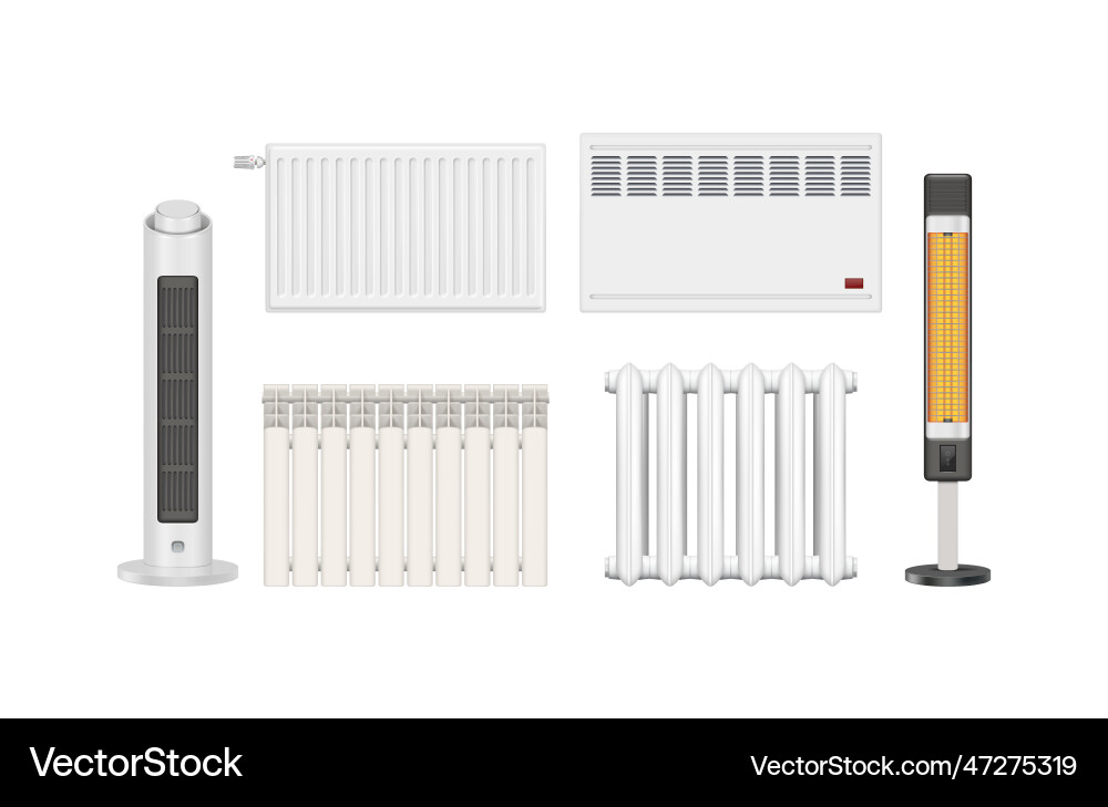 Heat systems domestic interior heaters decent Vector Image