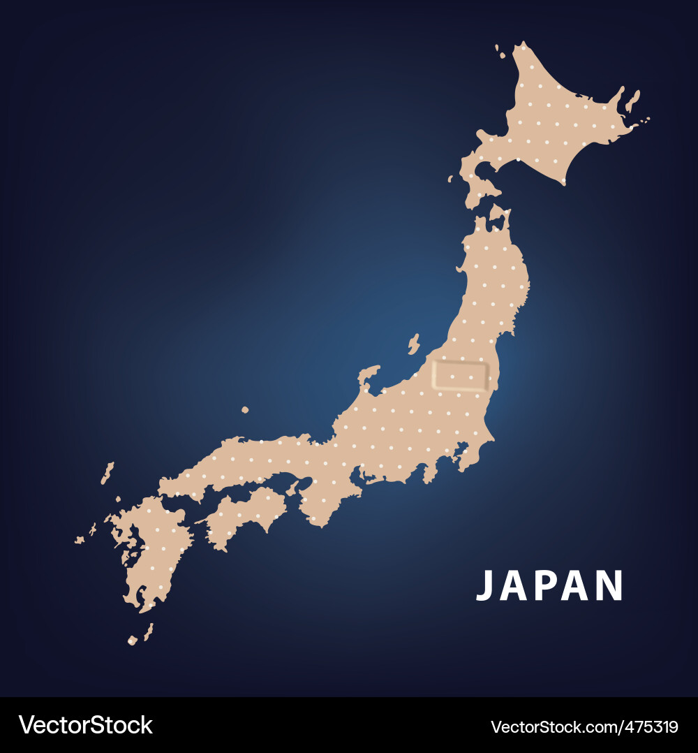 Japan Earthquake Map with Seismic Activity Vector Image