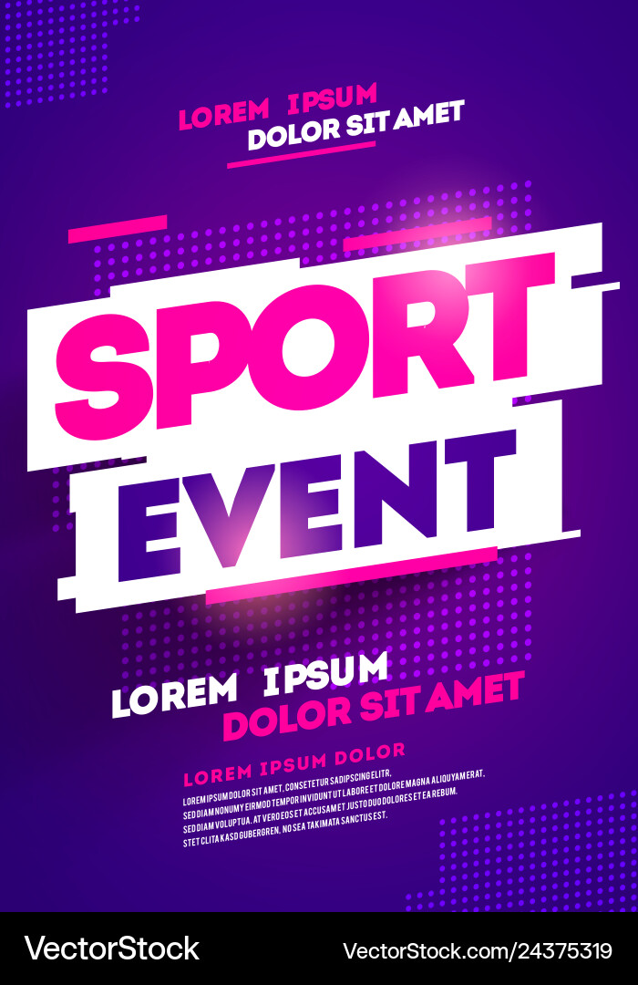 Layout poster template design for sport event Vector Image