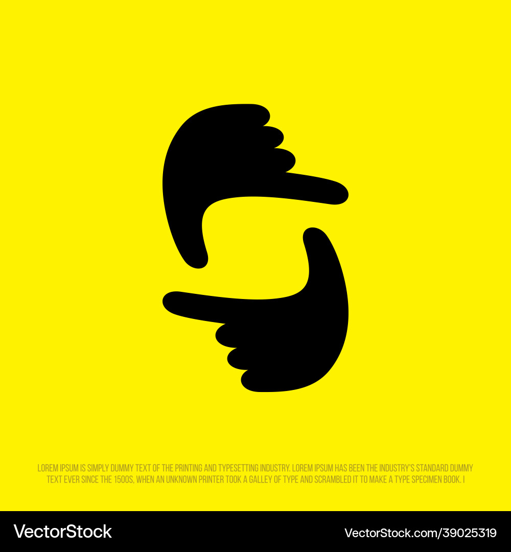 Modern professional icon hand in yellow theme Vector Image