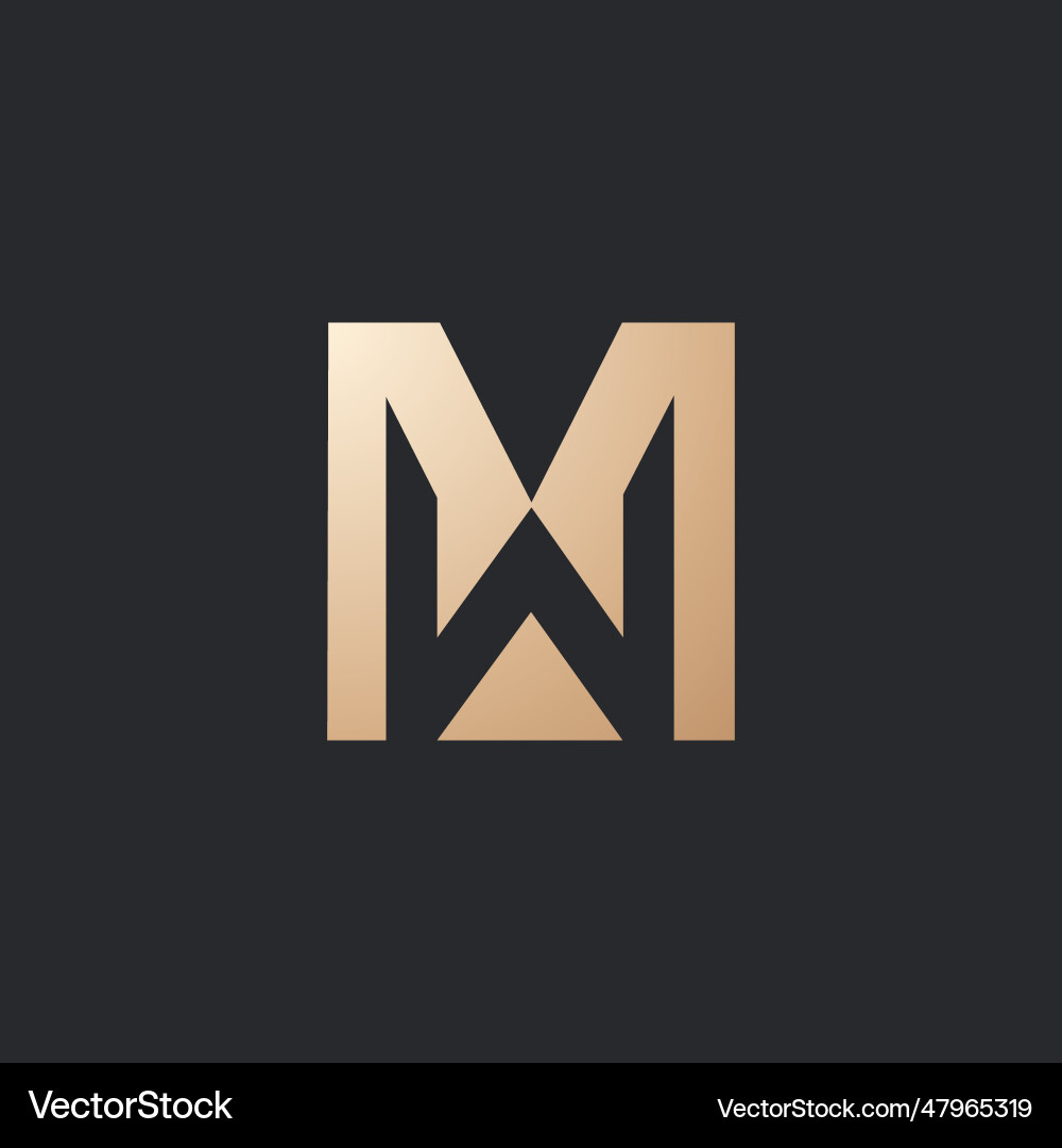 Mw initial letter logo design image Royalty Free Vector