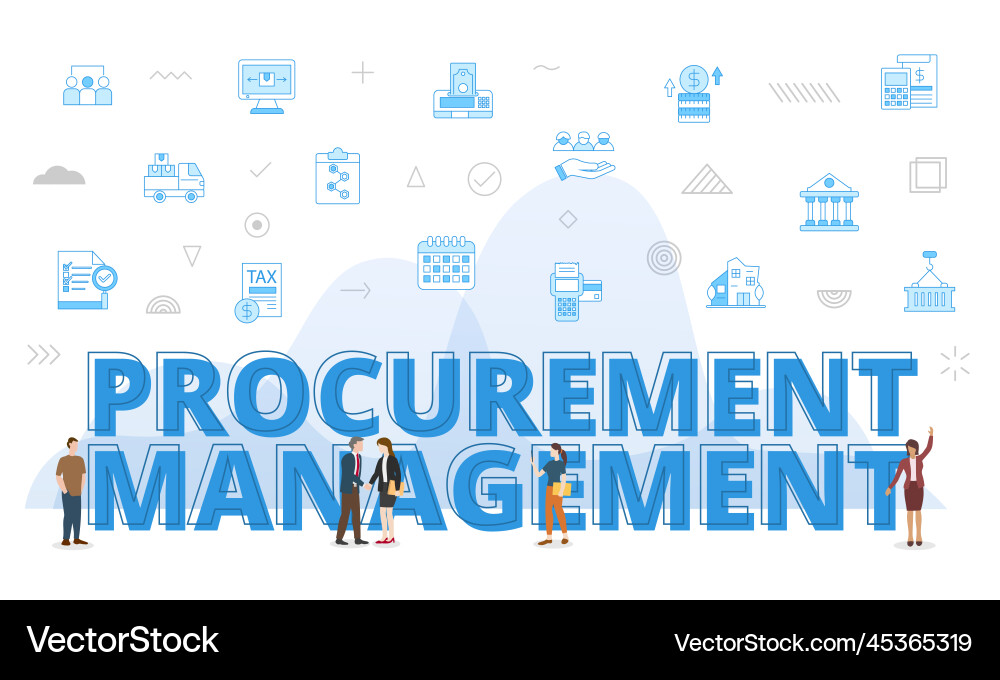 Procurement management concept with big words Vector Image