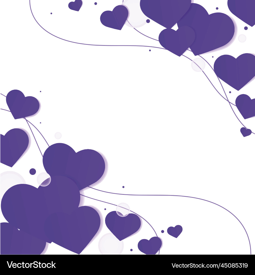 Purple heart side border background Royalty Free Vector