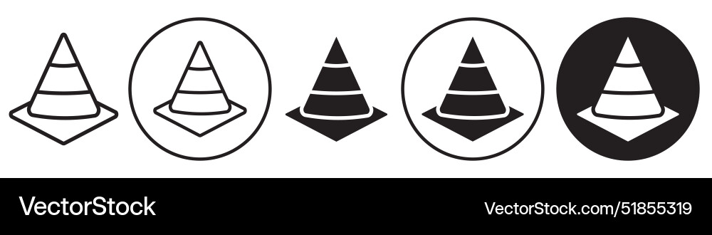 Safety cone icon set collection for web Royalty Free Vector