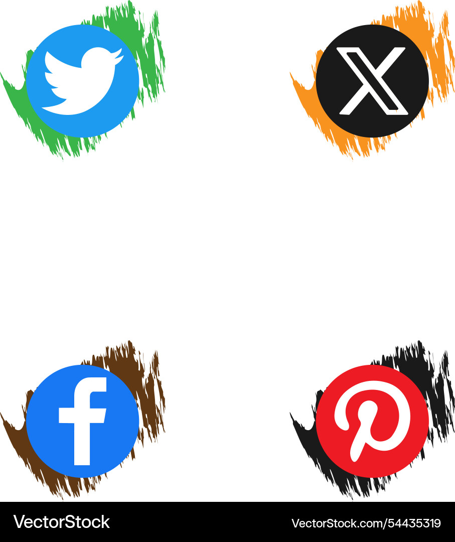 Stylish and versatile social media icon designs Vector Image