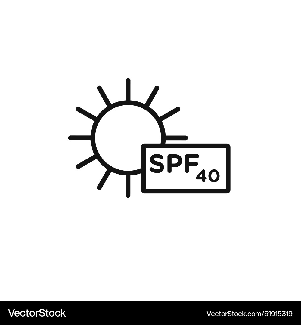 Sun protection factor 40 icon set collection Vector Image