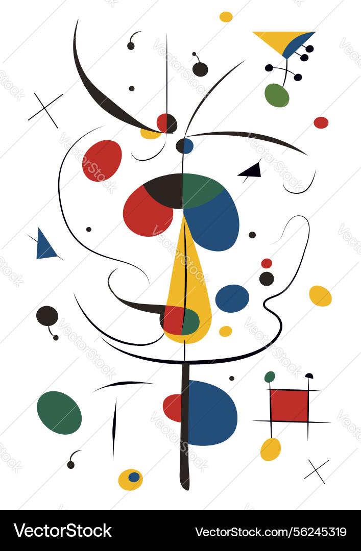 Surreal art in joan miro style Royalty Free Vector Image