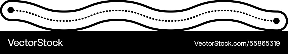 Tracing line dotted horizontal zig zag wavy Vector Image