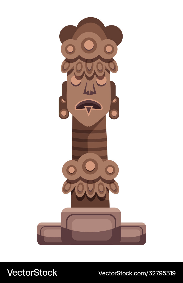 Tribe pagan god religious idol statue on white Vector Image