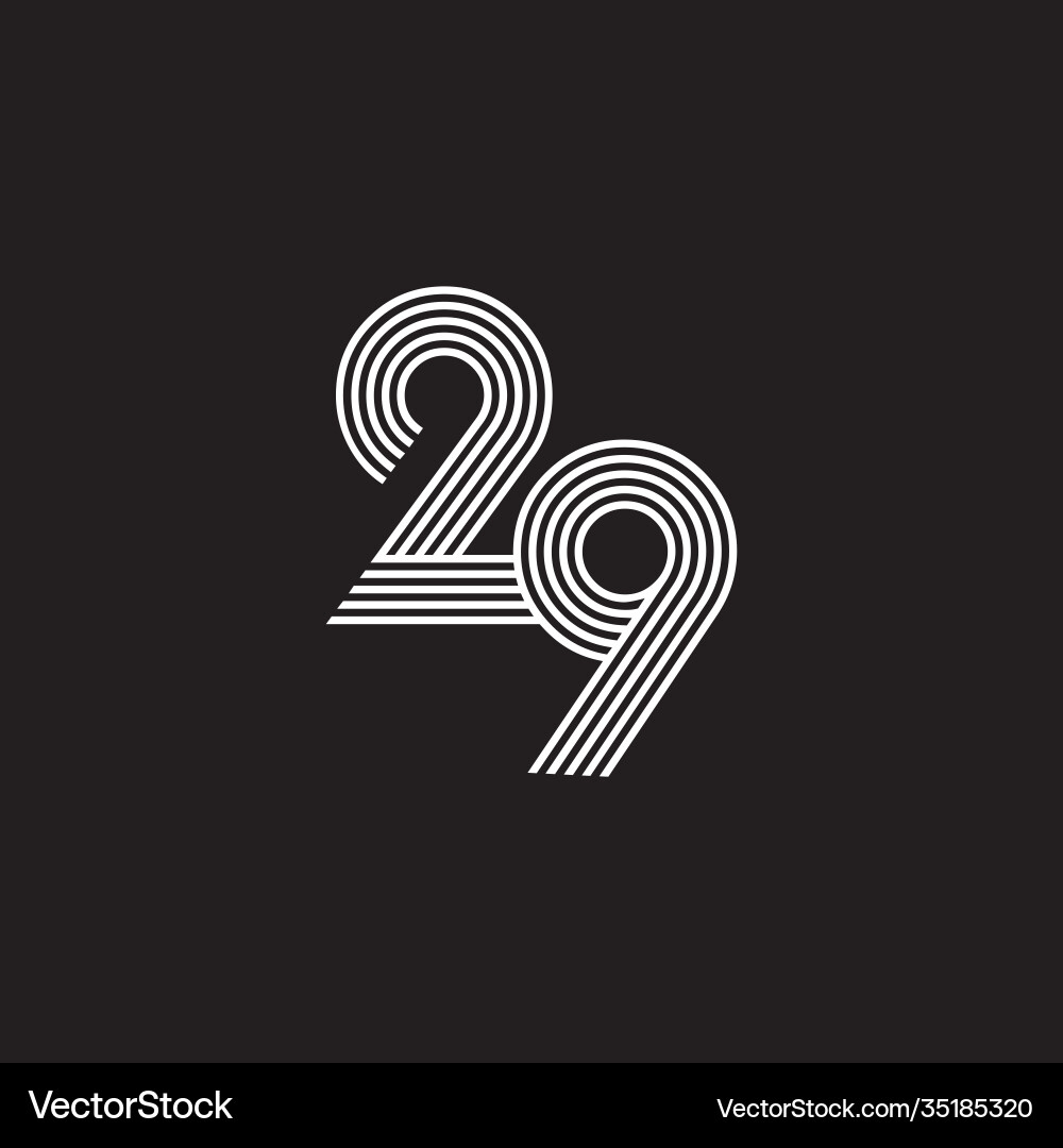 29th year anniversary logo design Royalty Free Vector Image