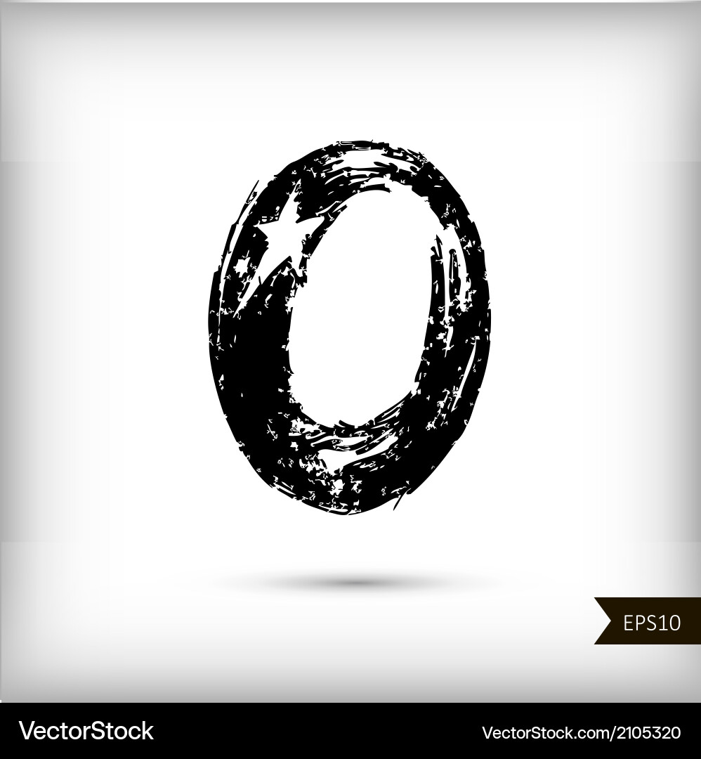 Calligraphic watercolor letter o Royalty Free Vector Image