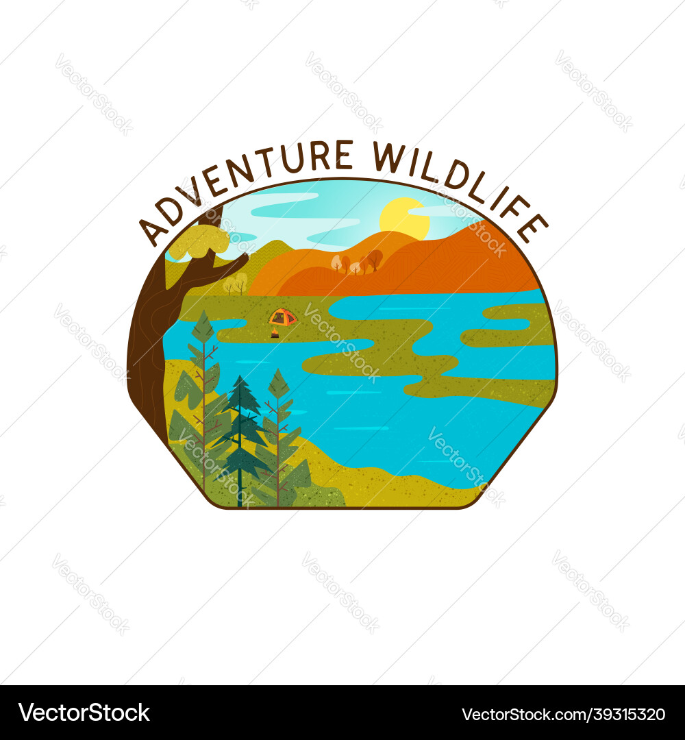 Camping in wild nature design Royalty Free Vector Image