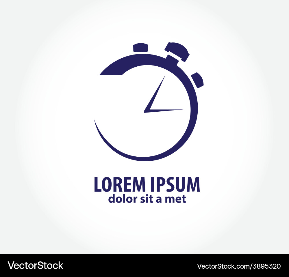 Clock time company logo design business Royalty Free Vector