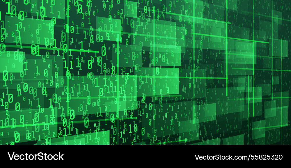 Digital data technology concept green futuristic Vector Image