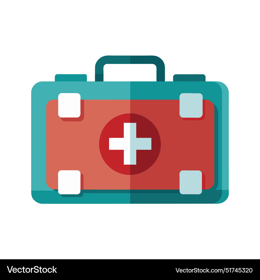 First aid kit flat on white background Royalty Free Vector