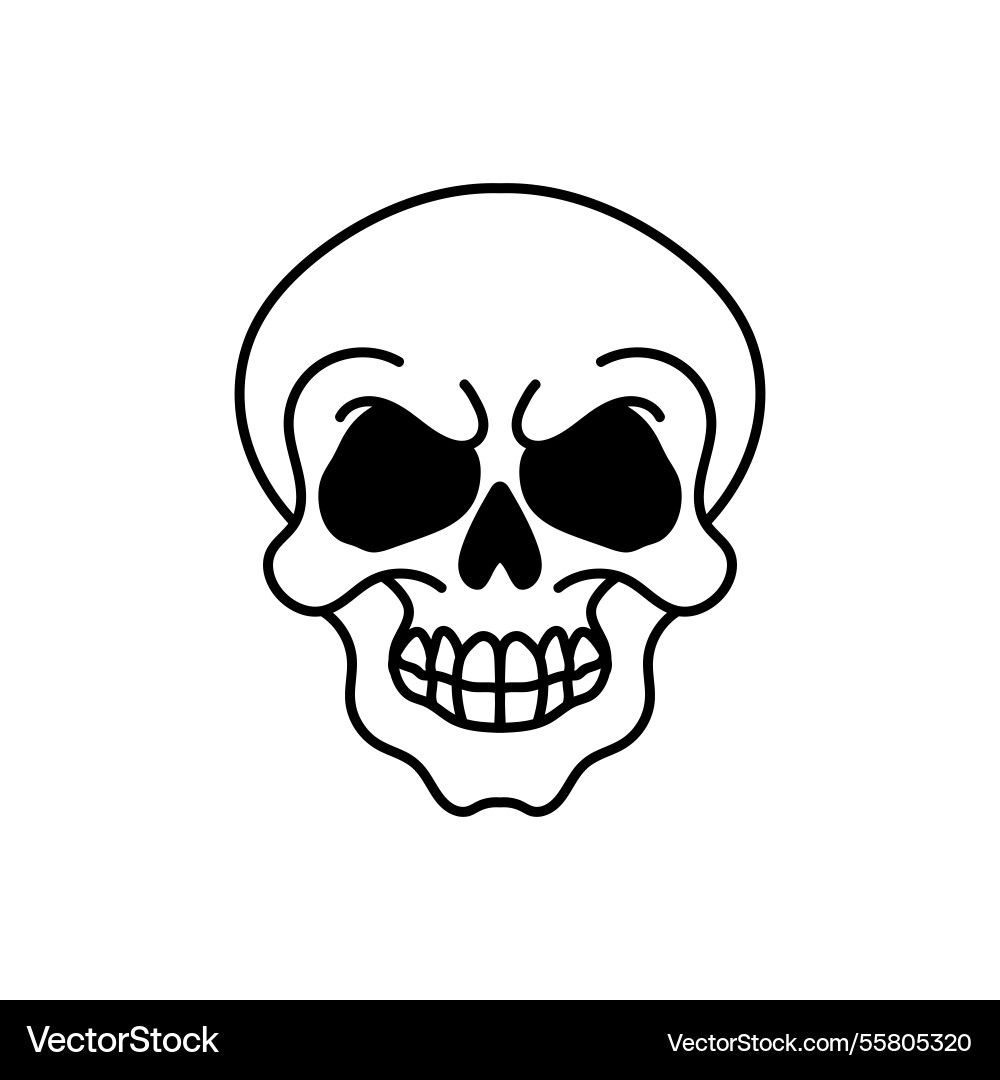 Head skull outline Royalty Free Vector Image - VectorStock