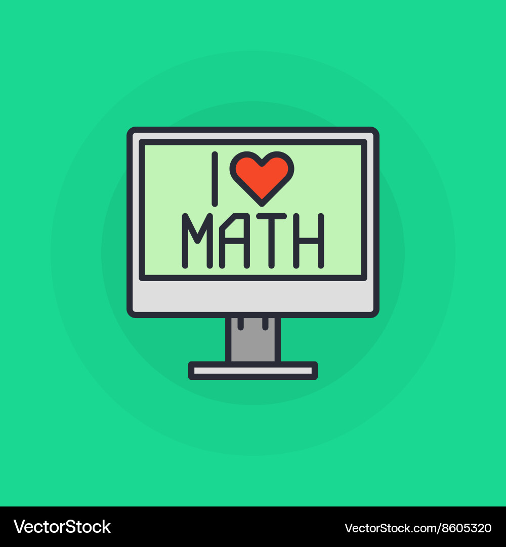 I love mathematics symbol Royalty Free Vector Image