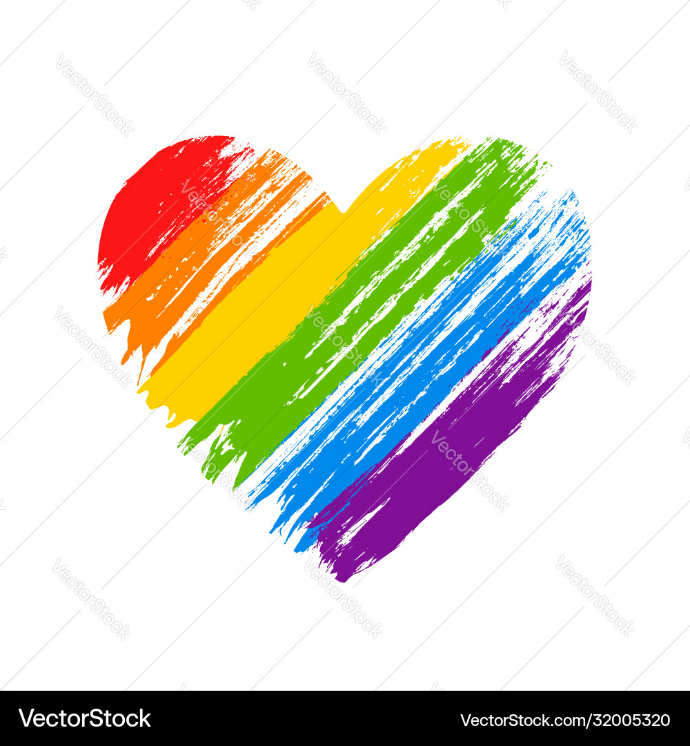 LGBT Pride Flag Rainbow Heart Royalty Free Vector Image