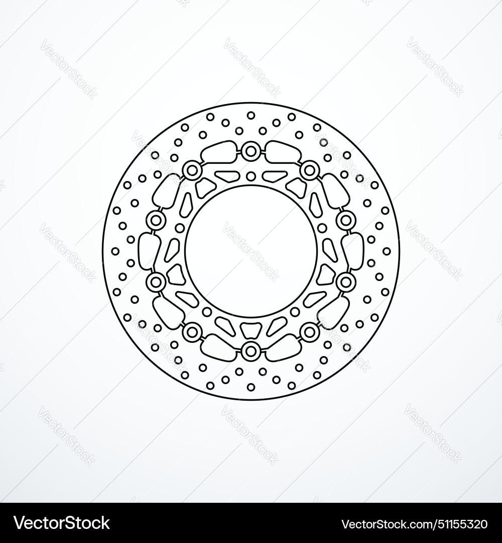 Motorcycle brake disc rotor icon Royalty Free Vector Image