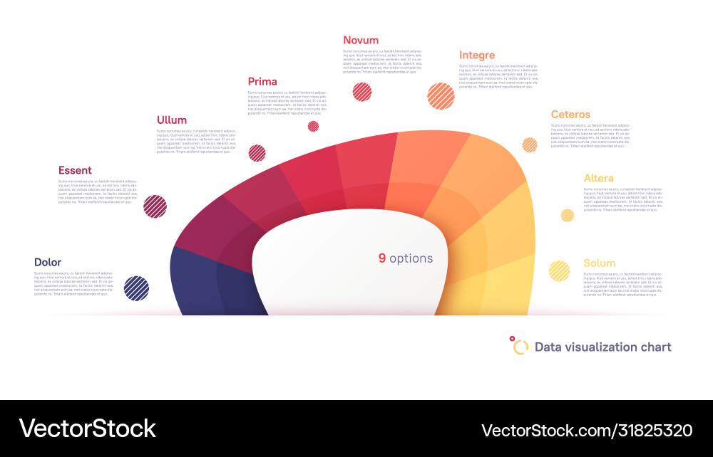 Pie chart infographic template in form Royalty Free Vector