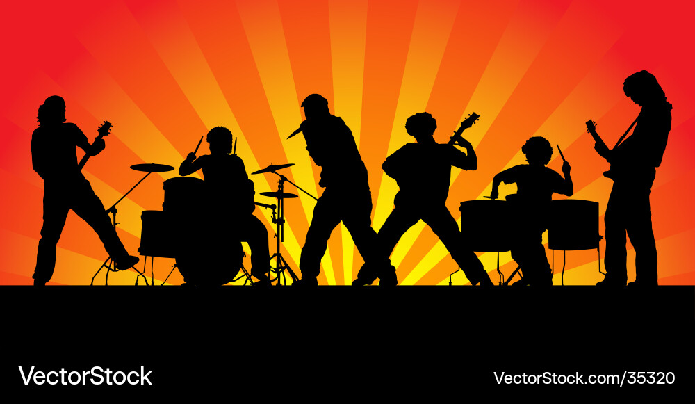 Rock Musicians Silhouettes Royalty Free Vector Image