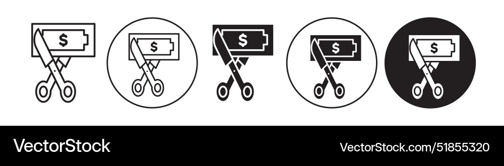 Salary deduction icon set collection for web Vector Image