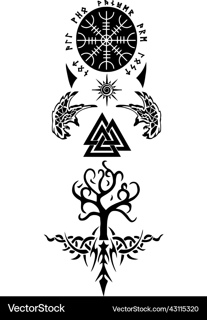 Scandinavian Crow Rune Symbol Royalty Free Vector Image